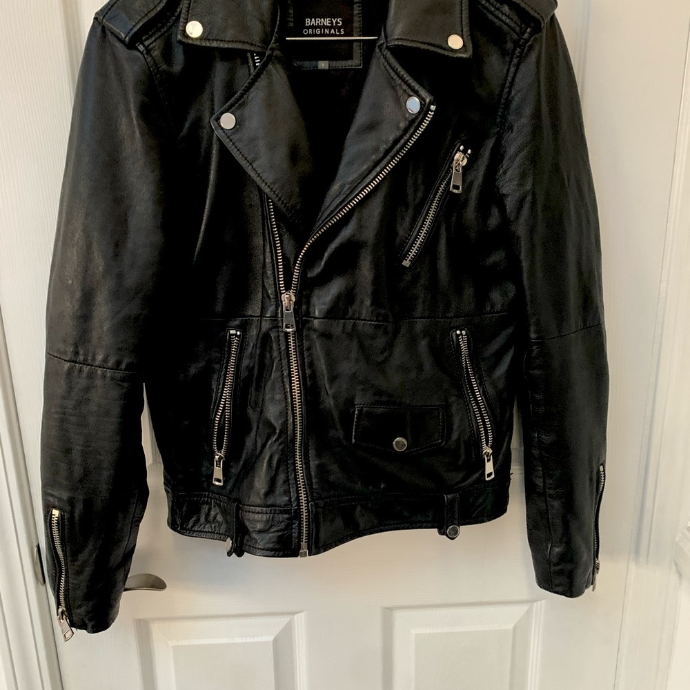 Barneys Original Black Leather Jacket Women’s Size S - Gem